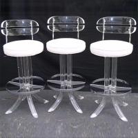 China Rotating Bar Stool Luxury Bar Furniture Gold Stainless Steel Counter Height Adjustable High Back Footrest for sale