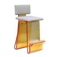 China Orange Acrylic Bar Chair Luxury Bar Furniture Leather Seat Back Lightweight Eco Friendly Waterproof for sale