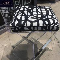 China High Acrylic Transparent Bar Stool Luxury Bar Furniture Leather Back Adjustable Family for sale