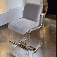 China Elegant Nordic Bar Chair Luxury Bar Furniture Acrylic Transparent High Stool for Living Room for sale