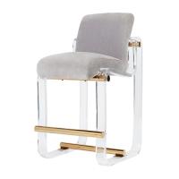 China Elegant Nordic Bar Chair Luxury Bar Furniture Acrylic Transparent High Stool for Living Room for sale