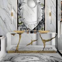 China Gold Crack Design Wash Basin Luxury Bathroom Furniture Customized Creative Metal Bathtub for sale