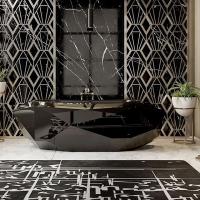 China Black Gold Diamond Cut Freestanding Bathtub Luxury Bathroom Furniture Stainless Steel Special Shaped for sale