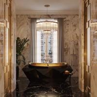 China Black Gold Diamond Cut Freestanding Bathtub Luxury Bathroom Furniture Stainless Steel Special Shaped for sale