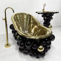 China Bubble Shaped Bathtub Luxury Bathroom Furniture Modern Designer Stainless Steel Creative Basin for sale