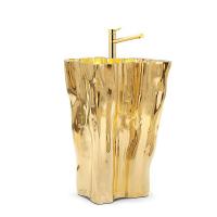 China Italian Column Hand Basin Luxury Bathroom Furniture Modern Stainless Steel Designer Style for sale