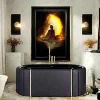 China Modern Oval Ceramic Bathtub Designer High End Freestanding Bath Basin for Home for sale