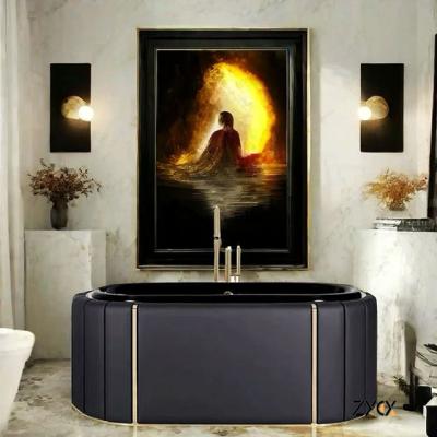 China Modern Oval Ceramic Bathtub Designer High End Freestanding Bath Basin for Home for sale