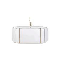 China Modern Oval Ceramic Bathtub Designer High End Freestanding Bath Basin for Home for sale