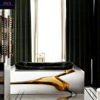 China Floor Crack Marble Bathtub Italian Stainless Steel High End Luxury Bathroom for sale