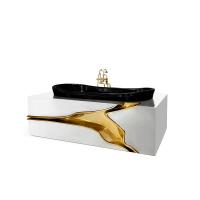China Floor Crack Marble Bathtub Italian Stainless Steel High End Luxury Bathroom for sale