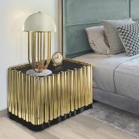China Smart Foyer Cabinet Luxury Bedroom Furniture Metal Black Gold Stainless Storage Unit for sale