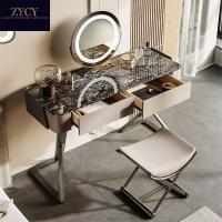China Italian Stainless Steel Vanity Table Luxury Bedroom Furniture Storage Granite Wood Surface Design for sale