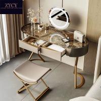 China Italian Stainless Steel Vanity Table Luxury Bedroom Furniture Storage Granite Wood Surface Design for sale