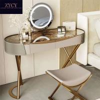 China Italian Stainless Steel Vanity Table Luxury Bedroom Furniture Storage Granite Wood Surface Design for sale