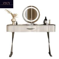 China Italian Stainless Steel Vanity Table Luxury Bedroom Furniture Storage Granite Wood Surface Design for sale
