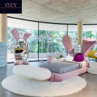 China Girl's bedroom modern fleece fabric soft rabbit bed with cartoon design for sale