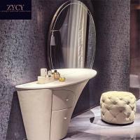 China Villa Modern Makeup Dressing Table with Mirror LED Lights for sale