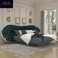 China Matte Leather Bed Luxury Bedroom Furniture 1.8 Meter High End Home Design for sale