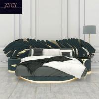 China Matte Leather Bed Luxury Bedroom Furniture 1.8 Meter High End Home Design for sale