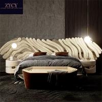 China Matte Leather Bed Luxury Bedroom Furniture 1.8 Meter High End Home Design for sale