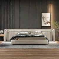 China Microfiber Leather Double Bed Luxury Bedroom Furniture Italian Modern Matte Creative Style for sale