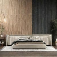 China Microfiber Leather Double Bed Luxury Bedroom Furniture Italian Modern Matte Creative Style for sale
