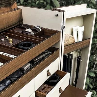 China Wooden Dressing Table Luxury Bedroom Furniture Mirror Enclosed Jewelry Storage Custom Design for sale