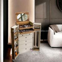 China Wooden Dressing Table Luxury Bedroom Furniture Mirror Enclosed Jewelry Storage Custom Design for sale