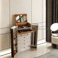 China Wooden Dressing Table Luxury Bedroom Furniture Mirror Enclosed Jewelry Storage Custom Design for sale