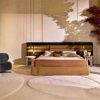 China Villa Microfiber Leather Master Bed Luxury Bedroom Furniture Italian Modern Design for sale
