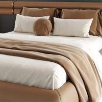 China Villa Microfiber Leather Master Bed Luxury Bedroom Furniture Italian Modern Design for sale