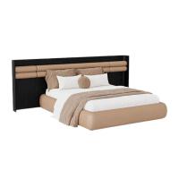 China Villa Microfiber Leather Master Bed Luxury Bedroom Furniture Italian Modern Design for sale