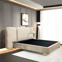 China Deluxe King Bed Luxury Bedroom Furniture Classic Widescreen Padded Custom High End Design for sale
