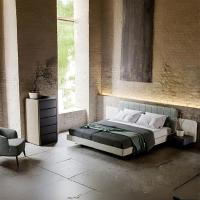 China Upholstered Solid Wood Leather Double Bed Luxury Bedroom Furniture Modern Headboard Design for sale