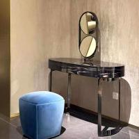 China Designer Solid Wood Dressing Table Luxury Bedroom Furniture Standing LED Light Mirror for sale