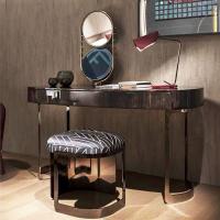 China Designer Solid Wood Dressing Table Luxury Bedroom Furniture Standing LED Light Mirror for sale