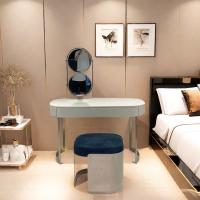 China Designer Solid Wood Dressing Table Luxury Bedroom Furniture Standing LED Light Mirror for sale