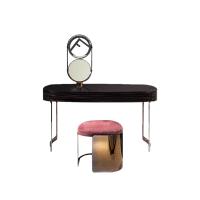 China Designer Solid Wood Dressing Table Luxury Bedroom Furniture Standing LED Light Mirror for sale