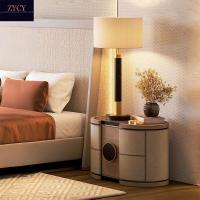 China Italian Solid Wood Luxury Bedroom Furniture Smart Marble Bedside Table for Hotel Home for sale