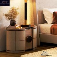 China Italian Solid Wood Luxury Bedroom Furniture Smart Marble Bedside Table for Hotel Home for sale