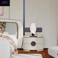 China Italian Solid Wood Luxury Bedroom Furniture Smart Marble Bedside Table for Hotel Home for sale