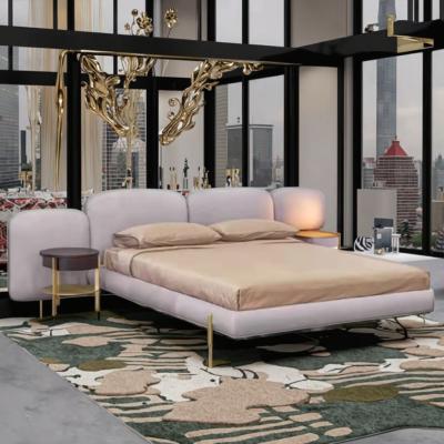 China Italian Design Double Wooden Bed Master Bedroom Modern Custom Style Home for sale