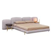 China Italian Design Double Wooden Bed Master Bedroom Modern Custom Style Home for sale