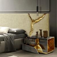 China King Size Bed Frame Wide Upholstered Headboard Genuine Leather Modern Design for sale