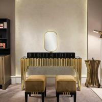 China Gold Stainless Steel Makeup Vanity Table Mirror Drawers Modern Bedroom Stand for sale