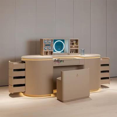 China Light Luxury Solid Wood Makeup Vanity Adjustable Dressing Table Modern Italian for sale