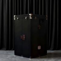 China Handmade Extendable Foldable Floor Standing Jewelry Cabinet Solid Wood Italian Leather Modern for sale