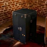 China Handmade Extendable Foldable Floor Standing Jewelry Cabinet Solid Wood Italian Leather Modern for sale