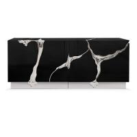 China Luxury Casual Sideboard Modern Entryway Furniture Italian Stainless Steel Wall Mounted Storage for sale